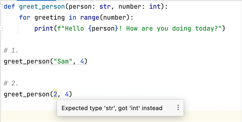 Using Type Hints When Defining A Python Function